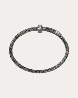 John Hardy Diamond Blackened Spear Pavé Flex Cuff