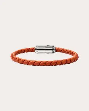 John Hardy Braided Leather Bracelet With Sterling Clasp