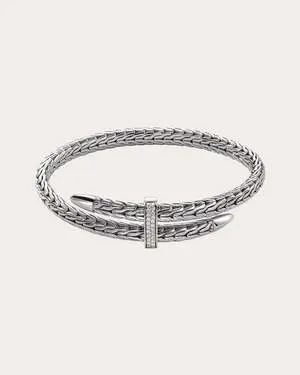 John Hardy Diamond Spear Pavé Flex Cuff - Silver