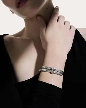 John Hardy Diamond Spear Pavé Flex Cuff