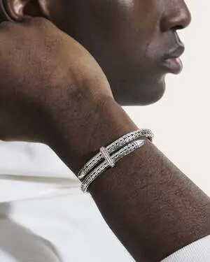 John Hardy Diamond Spear Pavé Flex Cuff