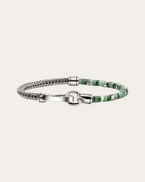 John Hardy John Hardy Emerald & Malachite Heishi Chain Bracelet Silver