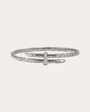 John Hardy Diamond Spear Flex Cuff - Silver