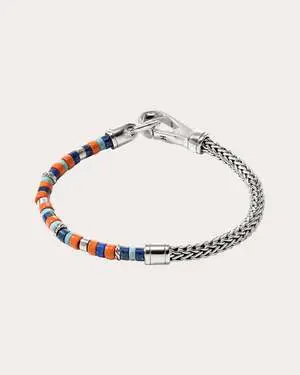 John Hardy Lapis Lazuli & Turquoise Heishi Chain Bracelet