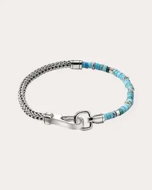 John Hardy Turquoise Heishi Chain Bracelet - Silver