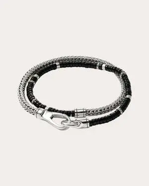 John Hardy Heishi Chain Wrap Bracelet With Onyx - Silver
