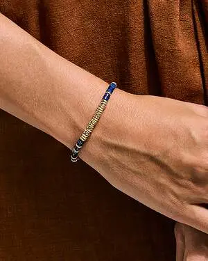 John Hardy Lapis Lazuli & 14k Gold Heishi Bracelet