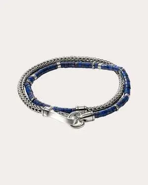John Hardy Lapis Lazuli Heishi Chain Wrap Bracelet - Blue