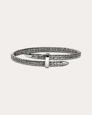 John Hardy Blackened Sterling Spear Flex Cuff Bracelet - Silver