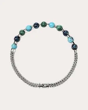 John Hardy Turquoise & Malachite Beaded Bracelet