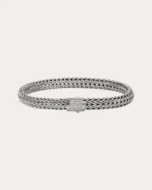 John Hardy Diamond 6.5mm Icon Chain Bracelet - Silver