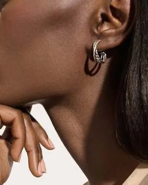 John Hardy Jh Essential Crossover Hoop Earrings