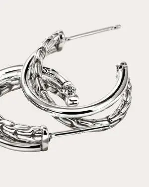 John Hardy Jh Essential Crossover Hoop Earrings