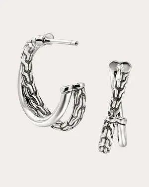 John Hardy Jh Essential Crossover Hoop Earrings