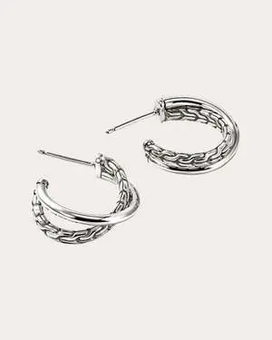 John Hardy Jh Essential Crossover Hoop Earrings