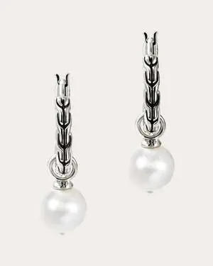John Hardy Cultured Pearl Jh Essential Hoop Earrings In Sterling - Silver