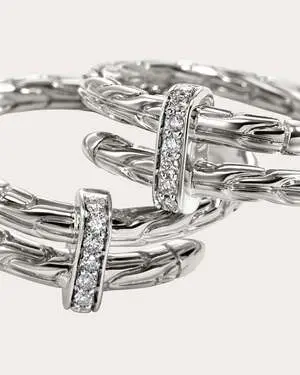 John Hardy Diamond Spear Hoop Earrings