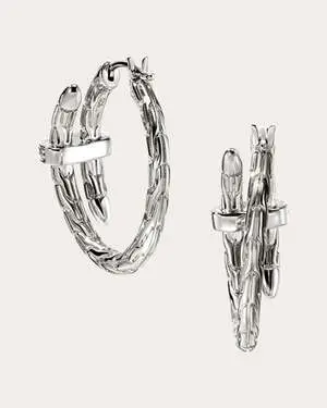 John Hardy Diamond Spear Hoop Earrings