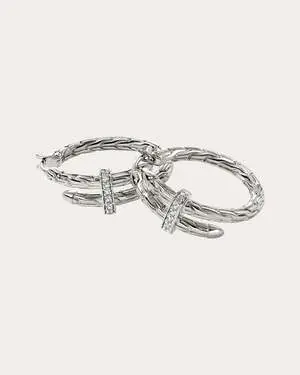 John Hardy Diamond Spear Hoop Earrings