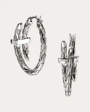 John Hardy Sapphire Spear Hoop Earrings