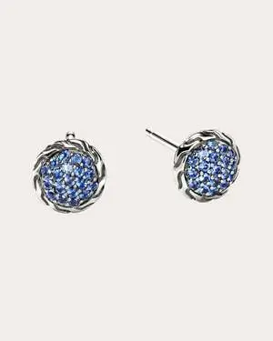 John Hardy John Hardy Sapphire Pavé Stud Earrings Silver
