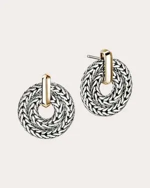 John Hardy Two-tone Icon Link Earrings - Silver