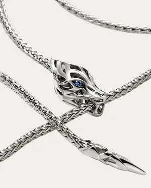 John Hardy Naga Lariat Necklace With Blue Sapphire