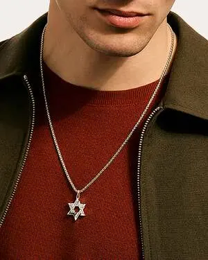 John Hardy Icon 50 Star Of David Pendant Necklace In Sterling