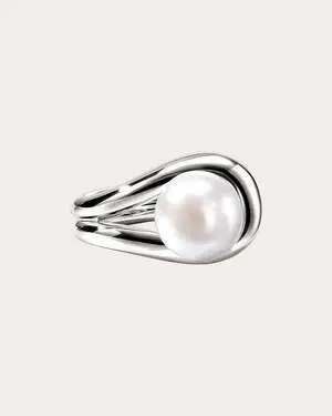 John Hardy Cultured Pearl Surf Ring - Silver