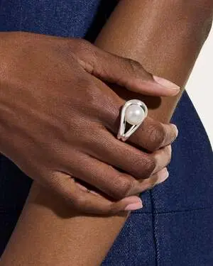 John Hardy Cultured Pearl Surf Ring