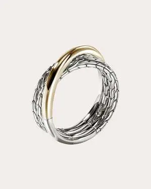 John Hardy Two-tone Jh Essential Crossover Ring