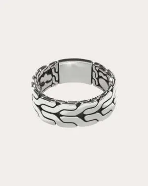 John Hardy Carved Chain Band Ring - Silver