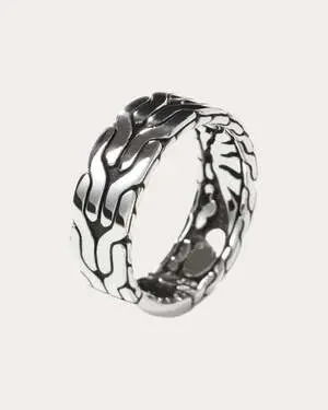 John Hardy Carved Chain Band Ring