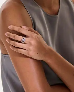 John Hardy Sterling Diamond Wide Spear Ring