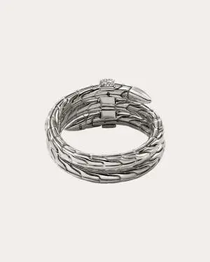 John Hardy Sterling Diamond Wide Spear Ring
