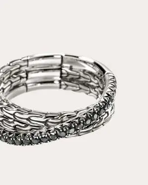John Hardy Sapphire Jh Essential Pavé Crossover Ring