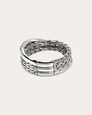 John Hardy Sapphire Jh Essential Pavé Crossover Ring