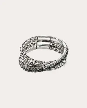 John Hardy Sapphire Pavé Crossover Ring In Sterling - Silver