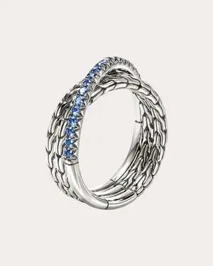 John Hardy Sapphire Jh Essential Pavé Crossover Ring
