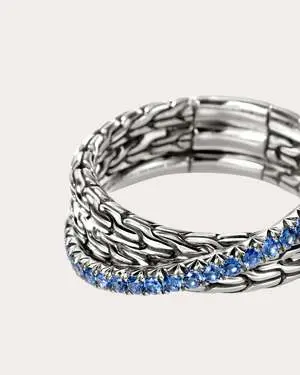 John Hardy Sapphire Jh Essential Pavé Crossover Ring