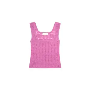LA GRANNI Marsito Top In Organic Pima Cotton And Baby Alpaca - Pink