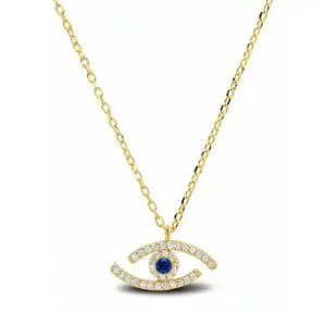 KYLIE HARPER Abstract Evil Eye Pendant Necklace - Gold