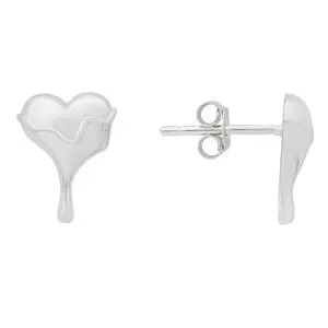 KYLIE HARPER Melting Gold' Heart Stud Earrings In Sterling - Silver