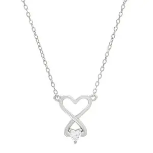 KYLIE HARPER Sterling Heart Infinity Necklace With Cubic Zirconia
