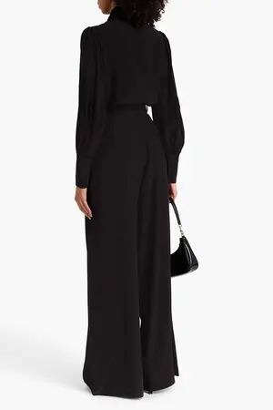 Zimmermann Belted Crepe De Chine Wideleg Pants