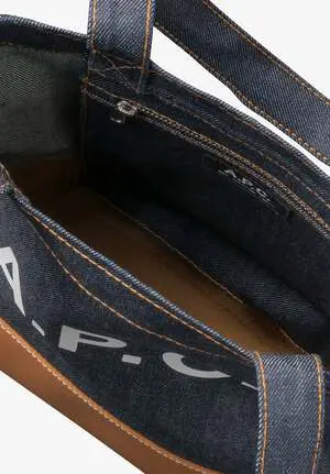 A.p.c. Axel Tote Bag In Japanese Canvas And Leather