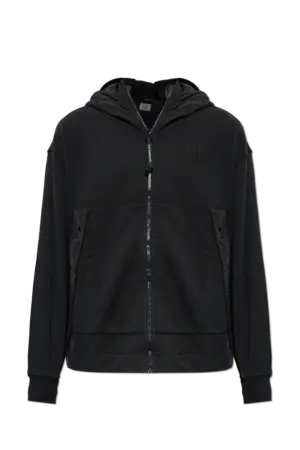 C.P. COMPANY Zip-up Hooded Sweatshirt With Goggles - Black