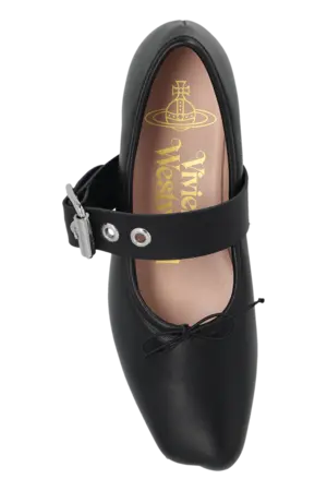 VIVIENNE WESTWOOD Alice' Leather Ballerina Flats With Buckle Detail