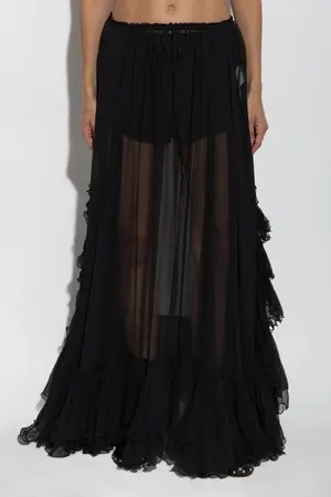 Chloé Silk Maxi Skirt With Ruffle Detailing