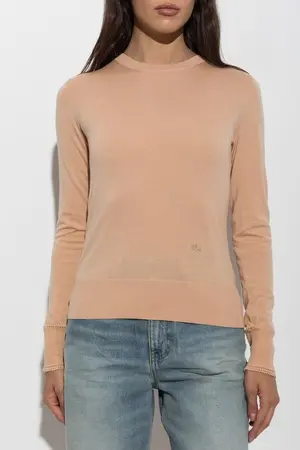 Chloé Wool Top With Embroidered Logo